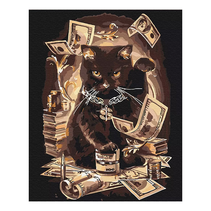 Brushme Painting by numbers 40x50cm, Money cat - Askartelukulma