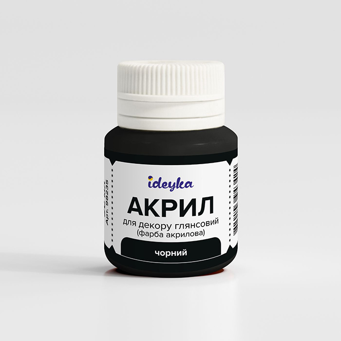 Ideyka Akryylimaali 20ml, 235 Glossy Black - Askartelukulma
